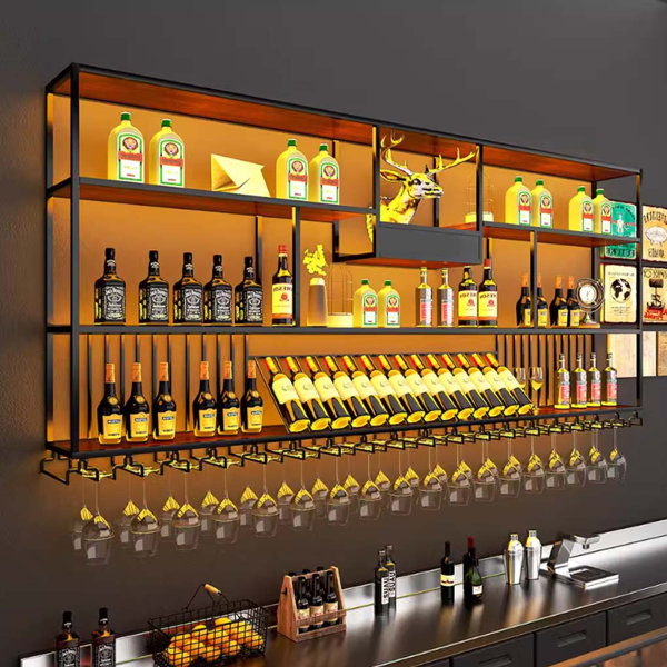 MIGETY Wall Mounted Industrial Style Wine Rack | Wayfair