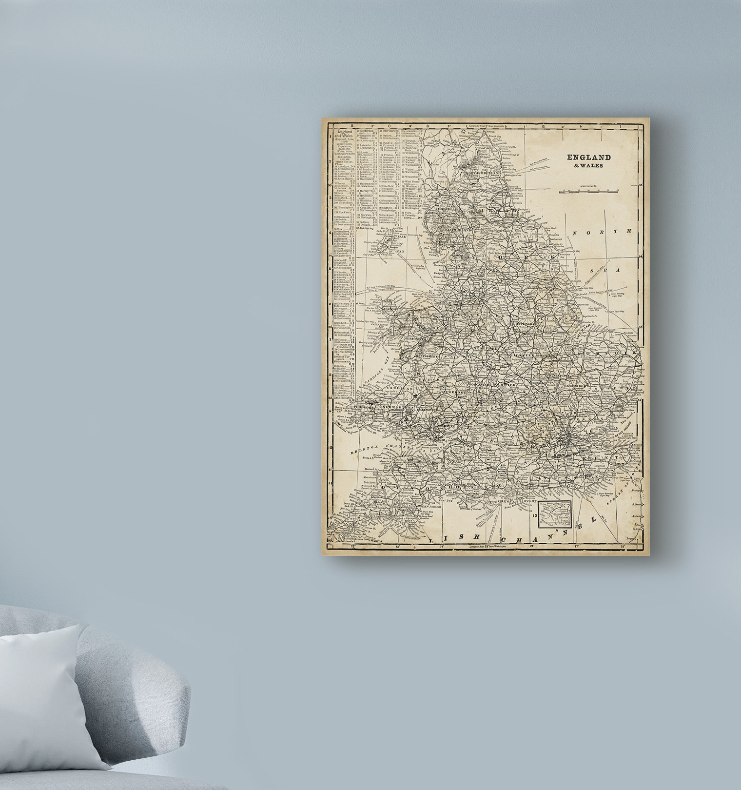 Charlton Home® 'Antique Map of England' Graphic Art Print on Wrapped ...