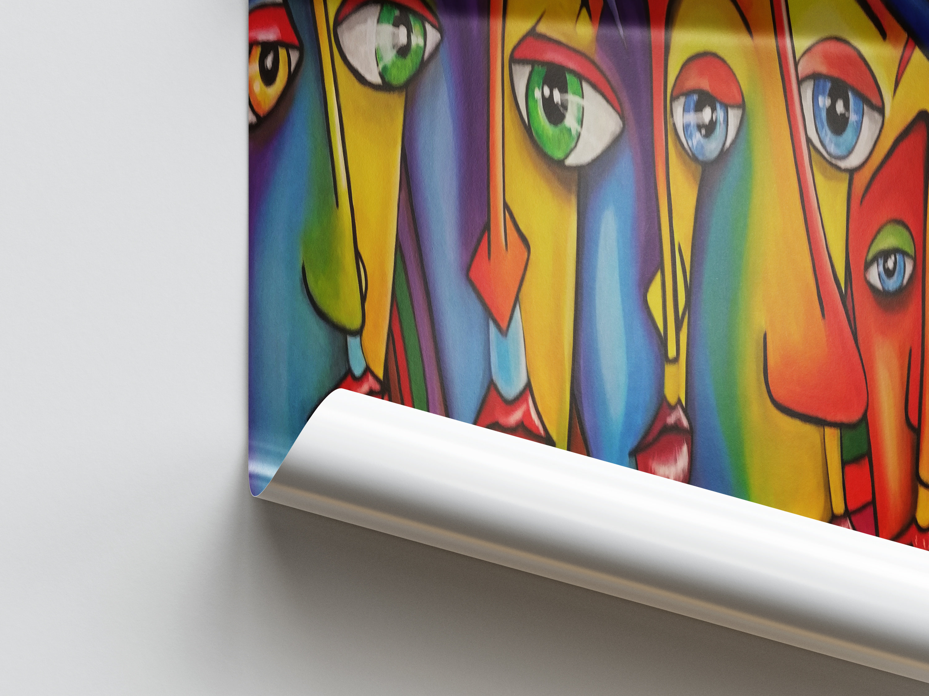 Trinx Vibrant Modern Abstract Human Face Artwork for Wall Decor ...