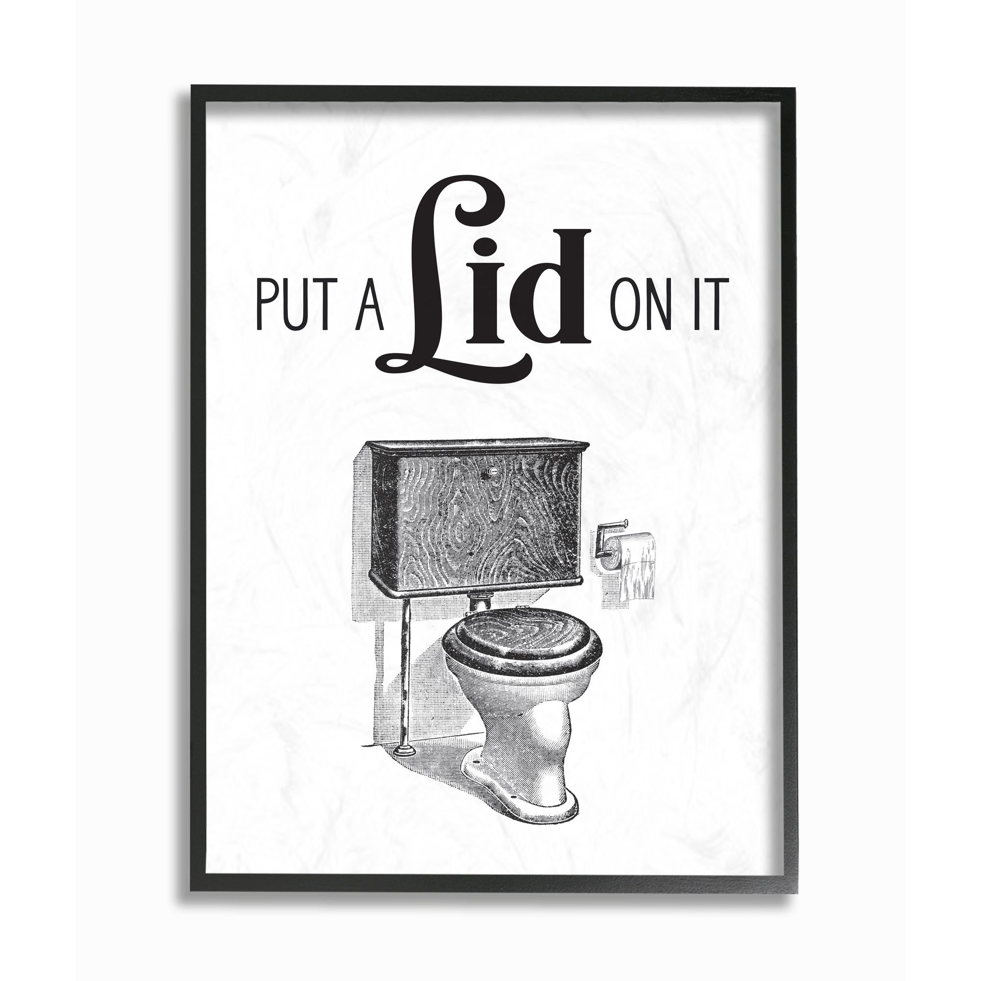 Ebern Designs 'Put A Lid On It Toilet Bathroom Word Design' Textual Art ...