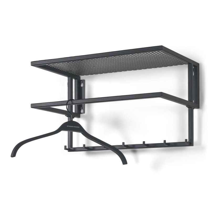 Spinder Design Mesh Metal 7 - Hook Wall Mounted Coat Rack with Storage ...