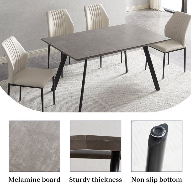 George Oliver Isaure 5-Piece Rectangular Dining Table Set with MDF ...