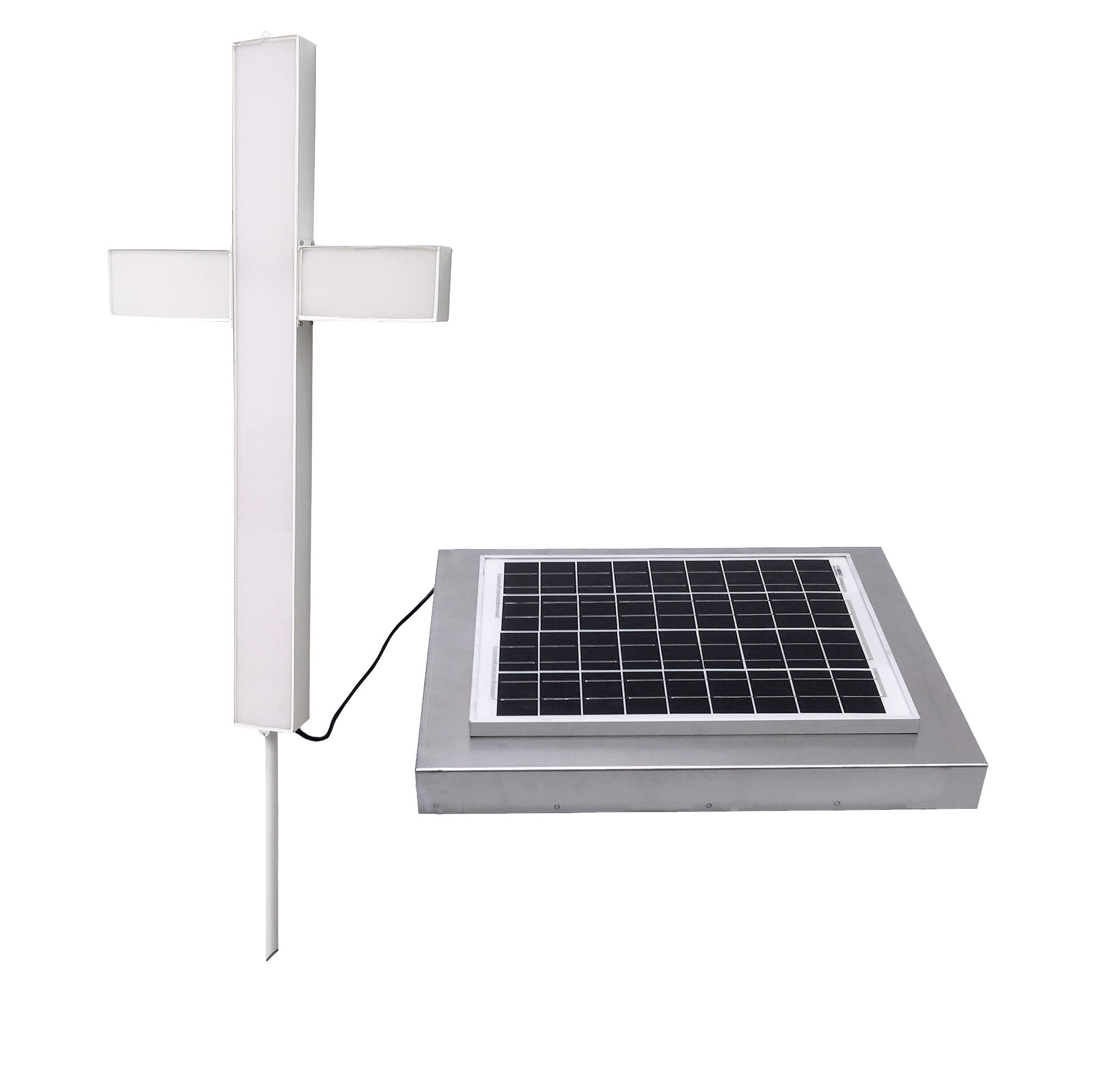 FixtureDisplays Solar Cross Lighted LED Cross 39“ Tall, Powered By God ...