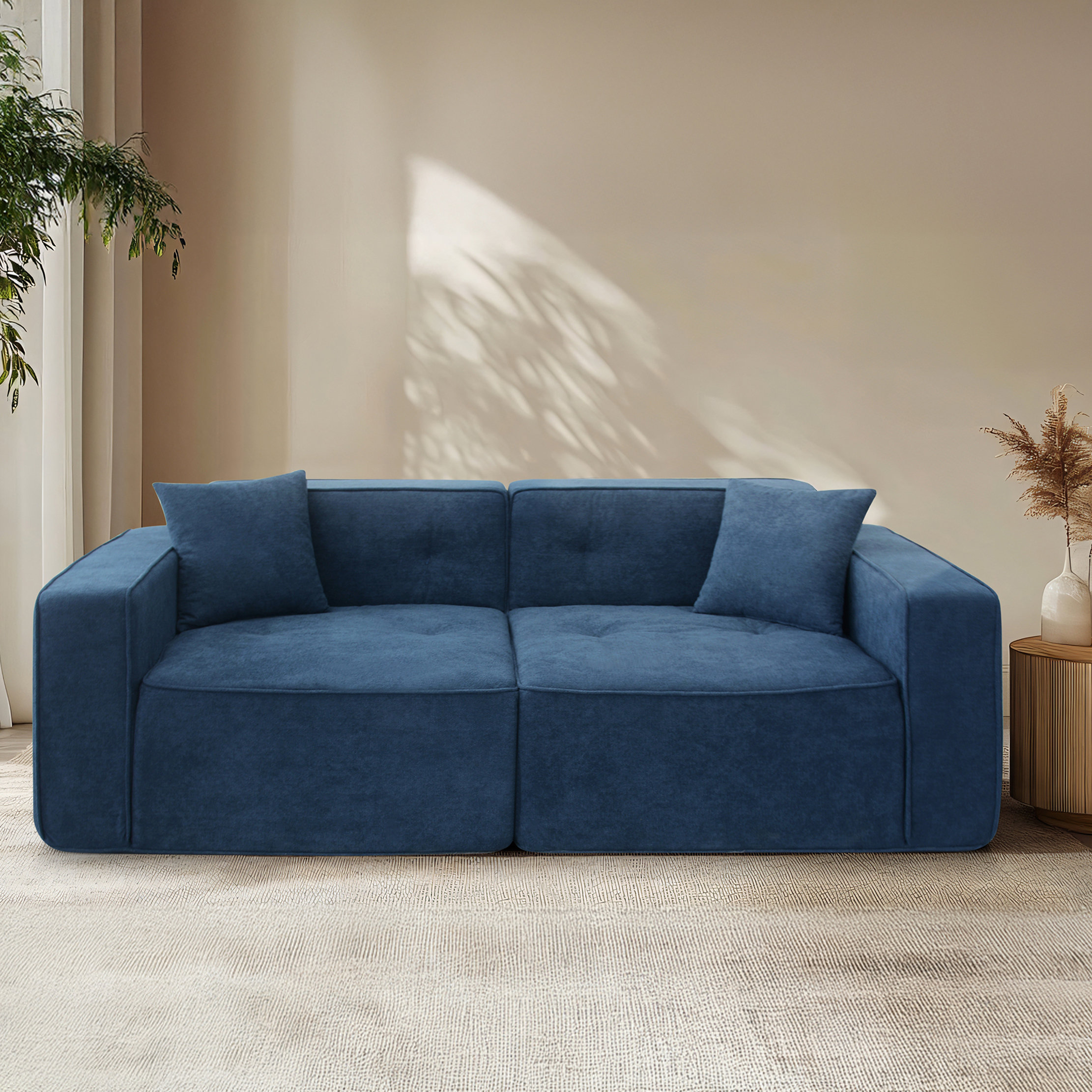 Latitude Run® 78.7" Velvet 3-Seater Sofa, Full Foam Compression | Wayfair
