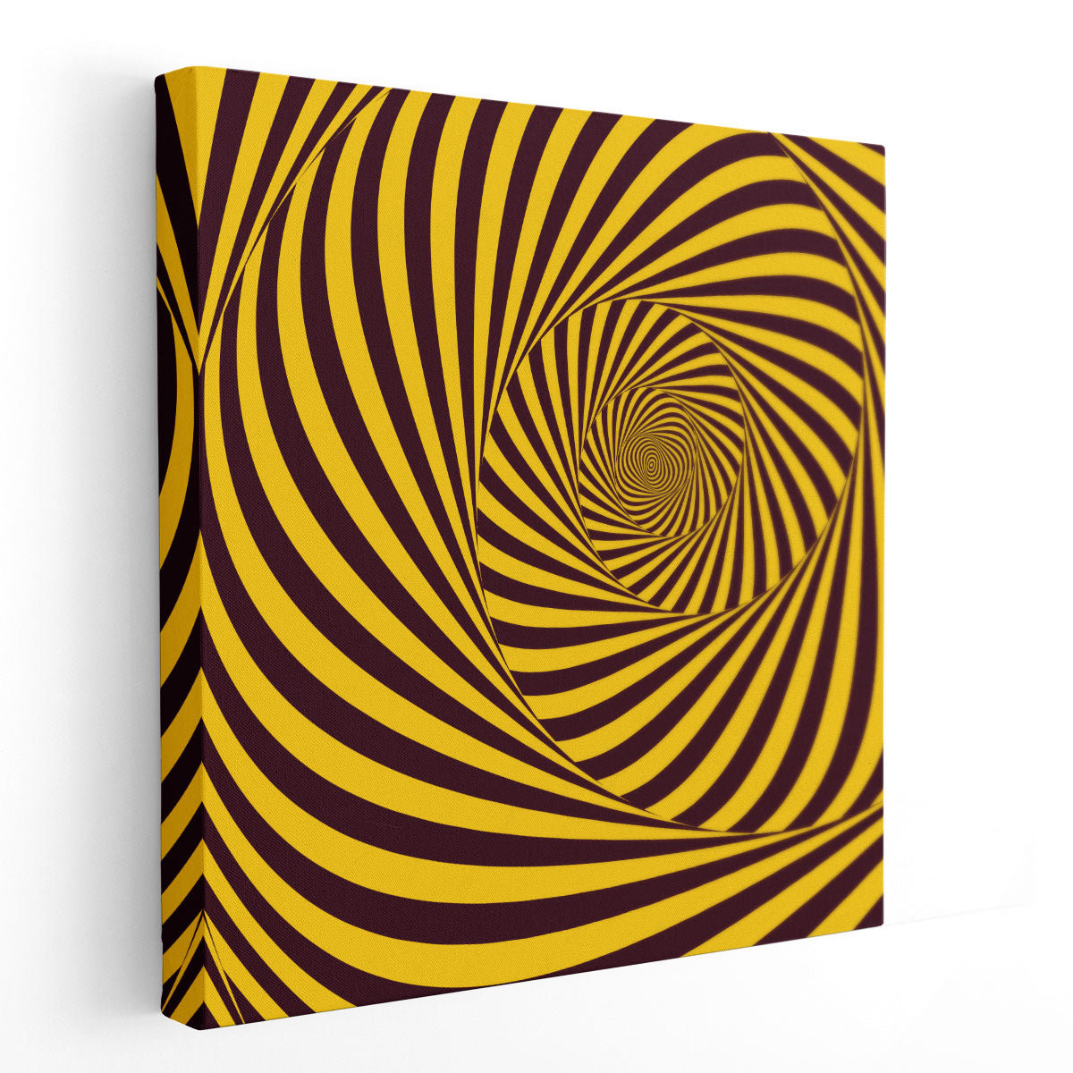 Orren Ellis Black and Yellow Tunnel Opt Abstract Art | Wayfair
