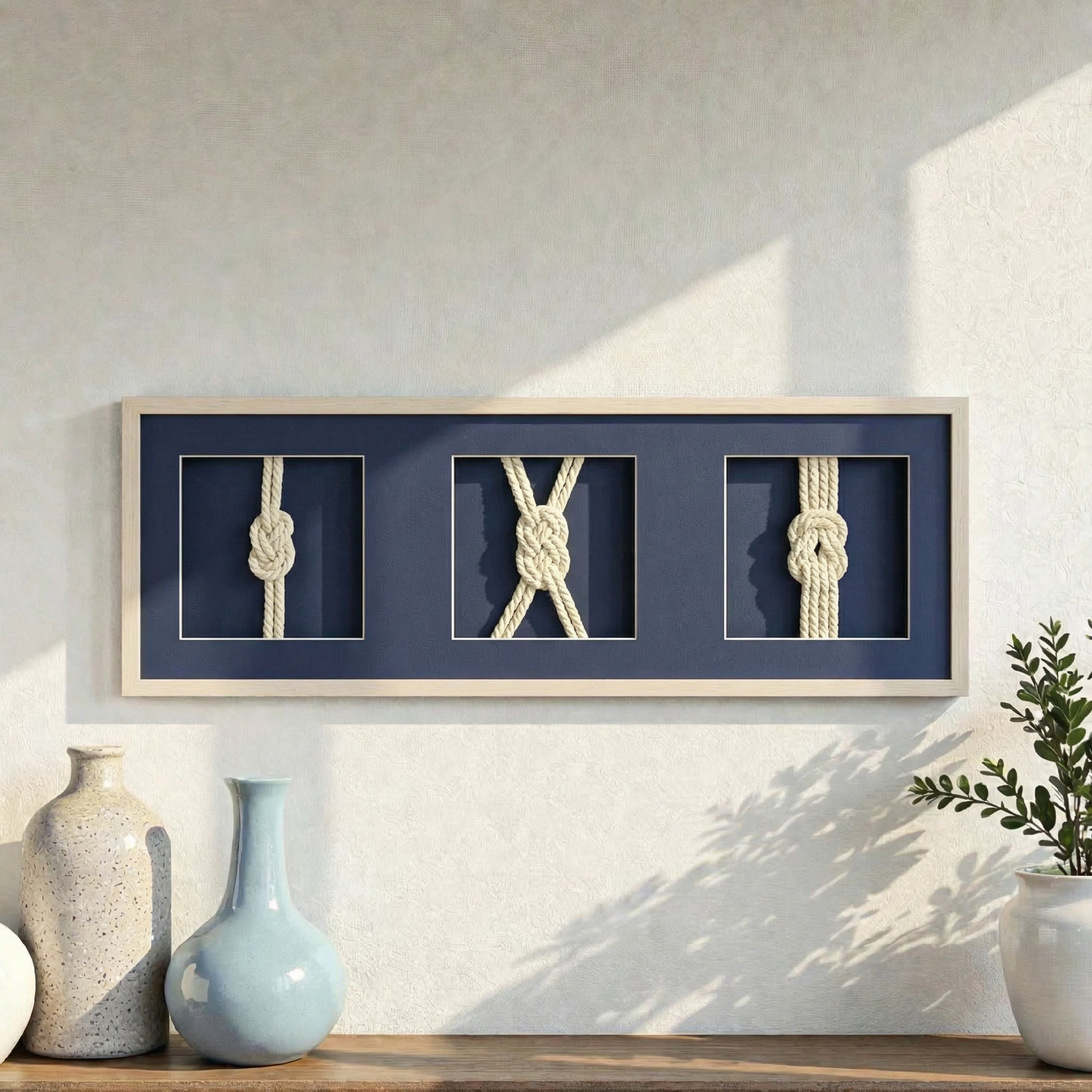 Breakwater Bay Framed Nautical Rope Shadow Box Wall Art 37" x 13 ...