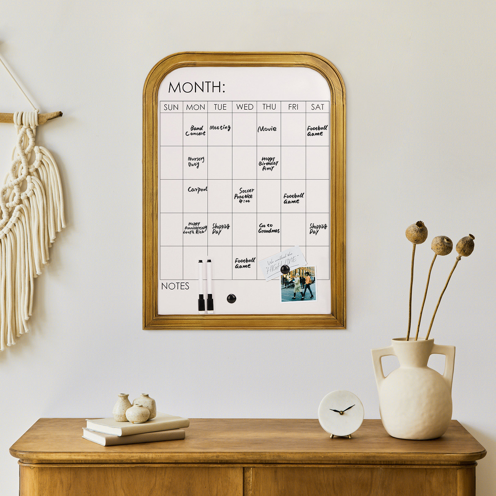 WallBeyond International Bulletin Board Whiteboard Dry Erase Calendar ...