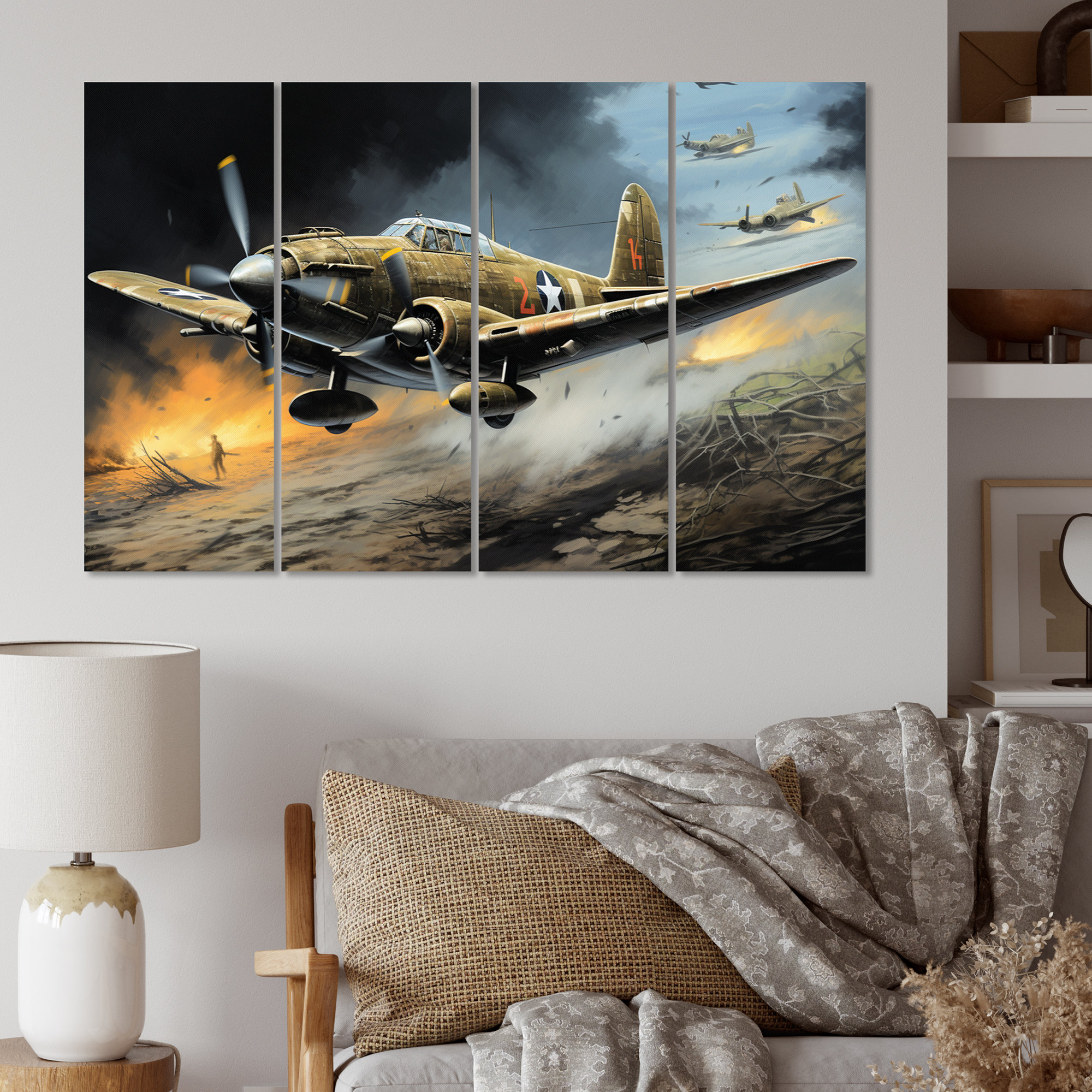 17 Stories Old Military Plane During Wwii II - Military Wall Art Print ...