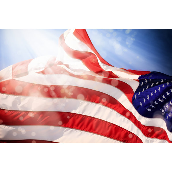 Ebern Designs Waving American Flag by Jokerpro - Wrapped Canvas ...
