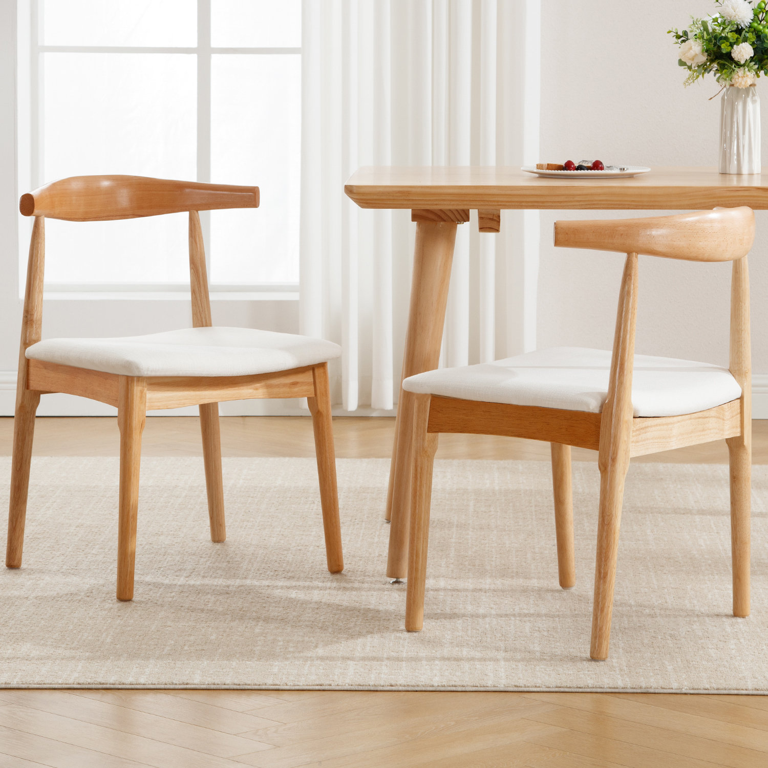 George Oliver Modern Upholstered Dining Chairs With Backrest, With ...