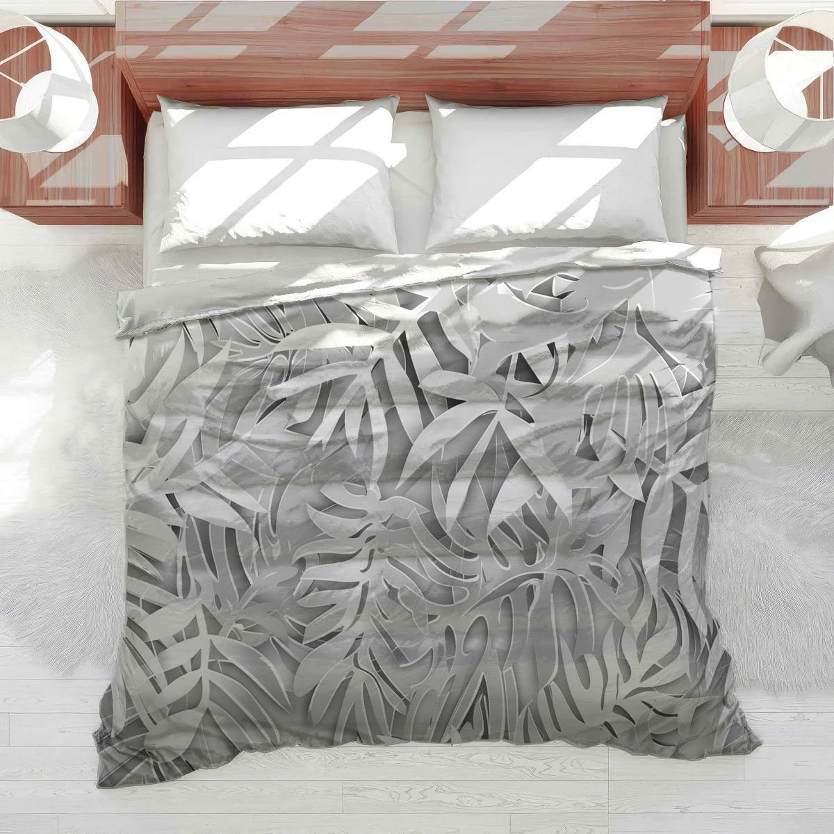 VisionDecor Monochrome Foliage Bedding Cool Pattern Comforter ...
