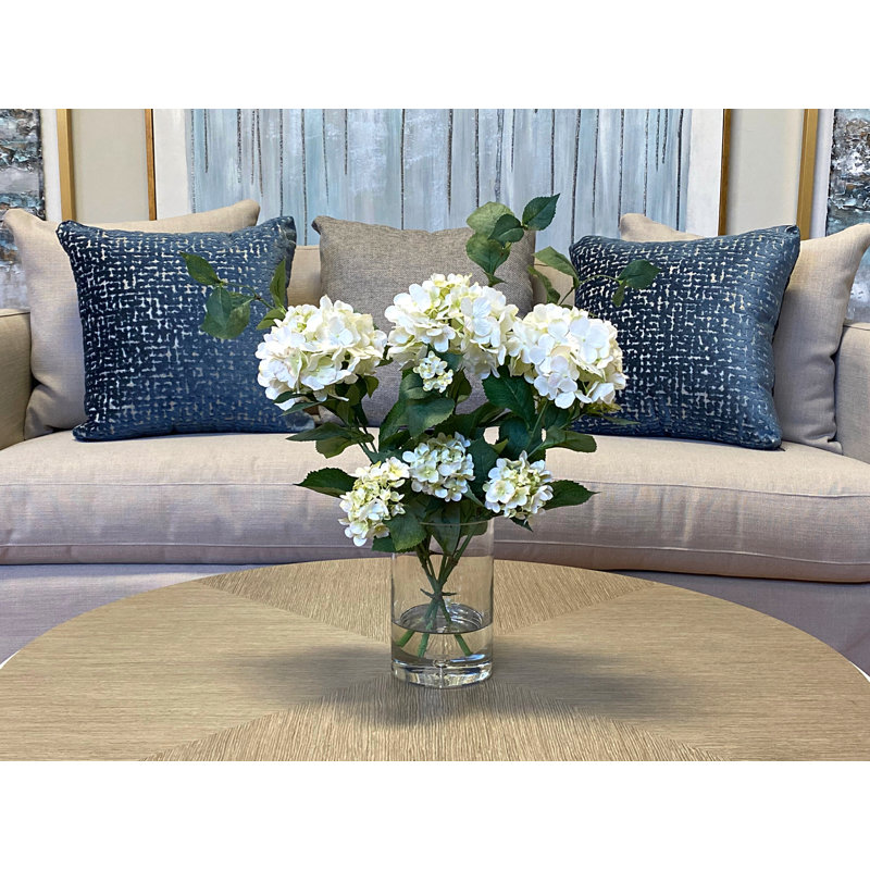 Primrue Hydrangea Floral Arrangement in Glass Vase & Reviews | Wayfair