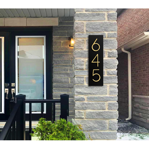 White Harmony House Number Gold Address Sign - Wayfair Canada