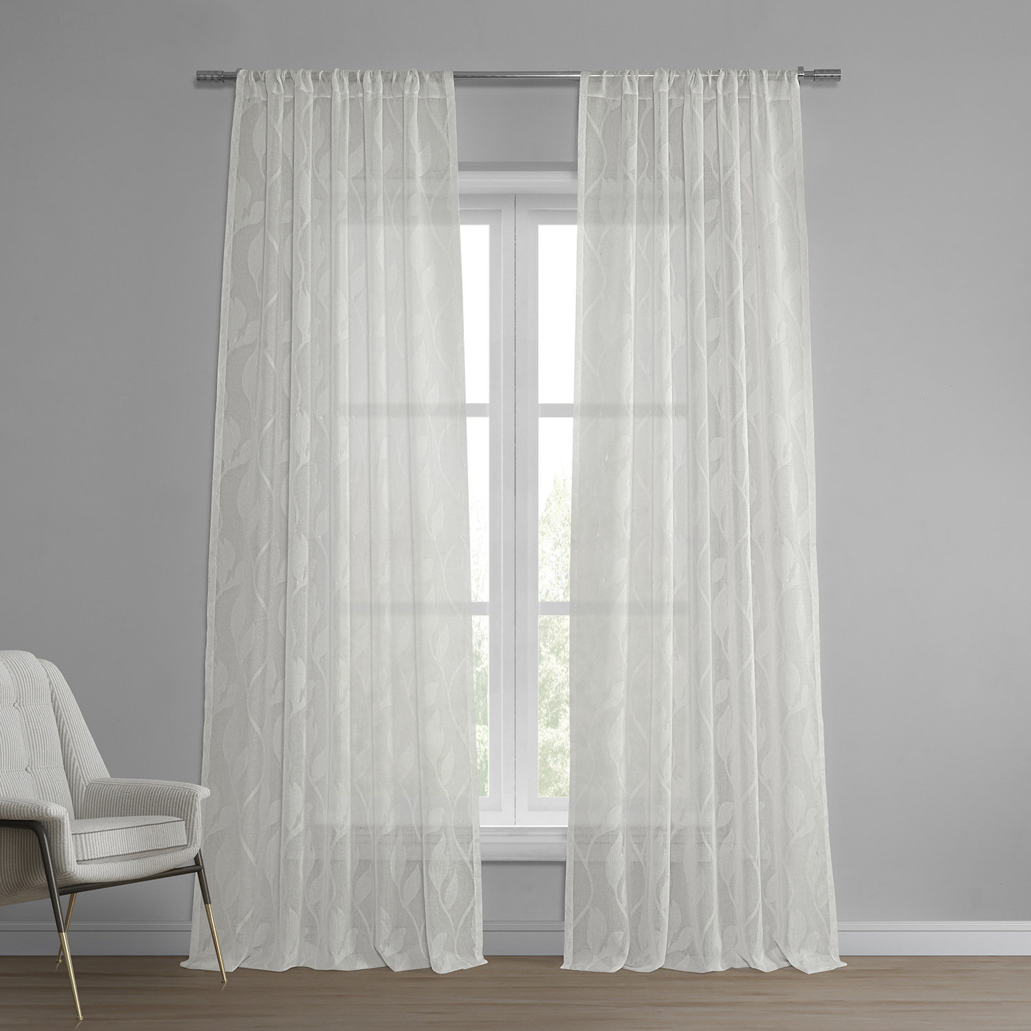 Winston Porter Faux Linen Sheer Curtains for Bedroom, Living Room ...