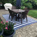 Breakwater Bay Monee Striped Navy/White Indoor/Outdoor Area Rug ...