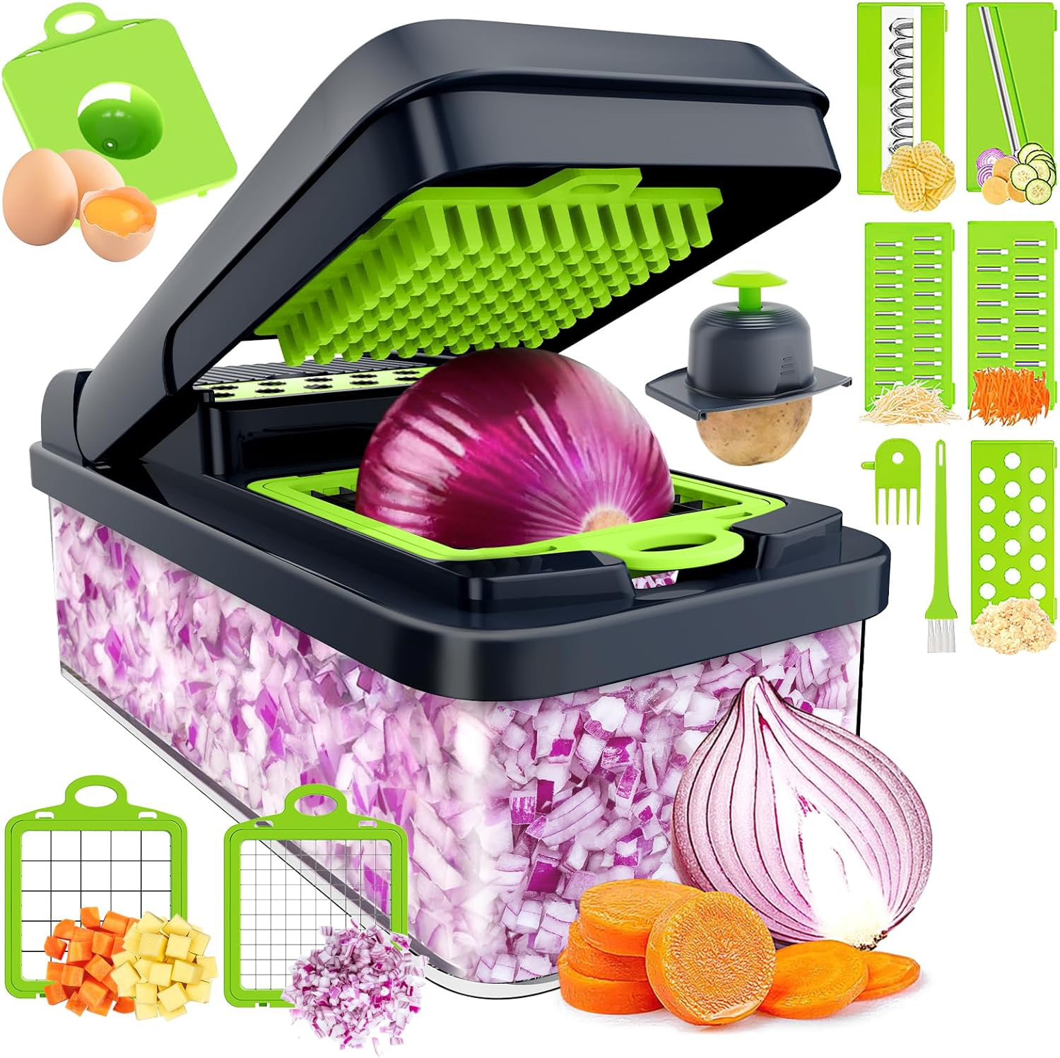 Anadea 12-In-1 Vegetable Chopper, Kitchen Gadgets, Veggie Chopper, Food ...