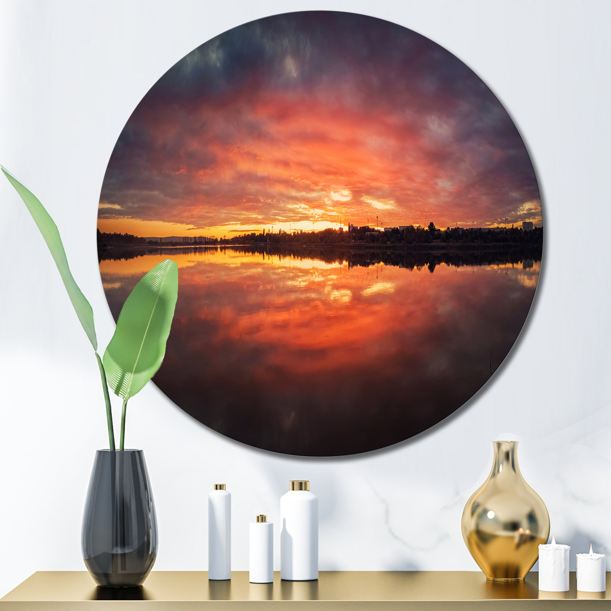 East Urban Home Bold Sunset Panorama Over Delia Lake - Traditional ...