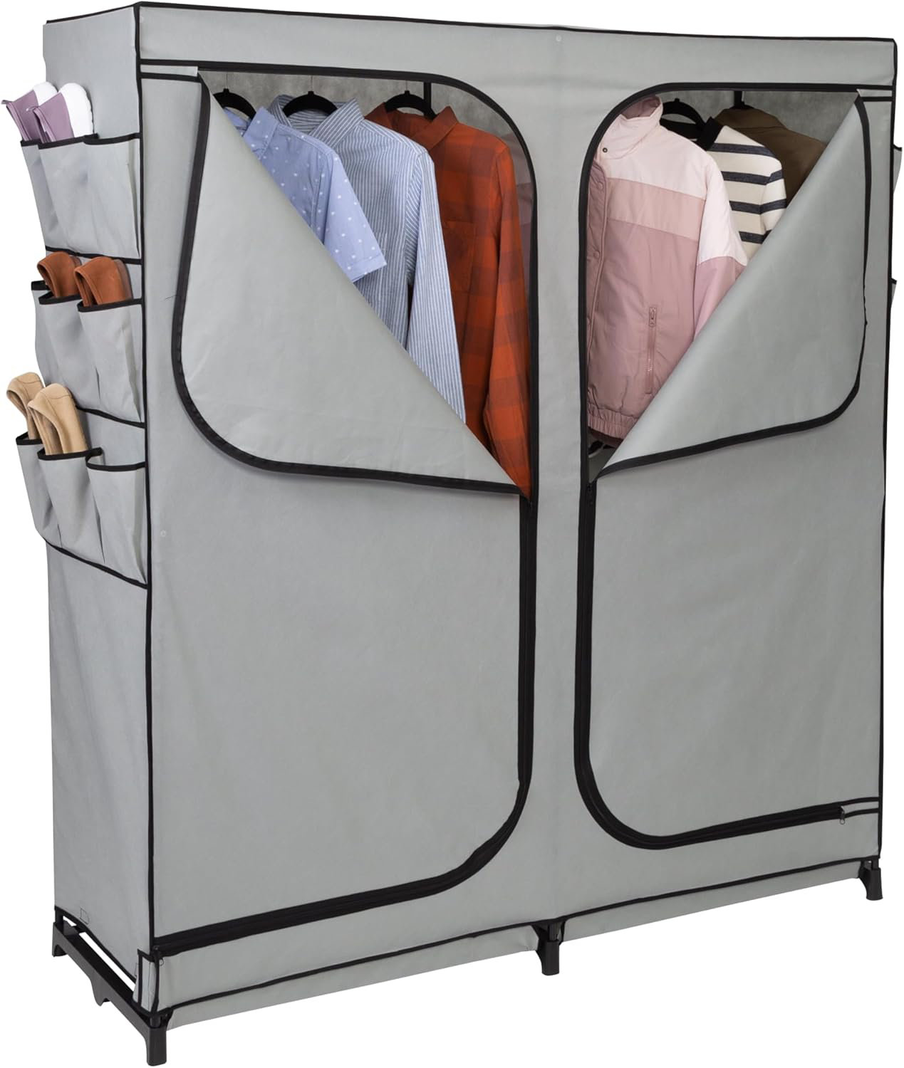 Rebrilliant Portable Wardrobe With Lid And Side Pockets | Wayfair
