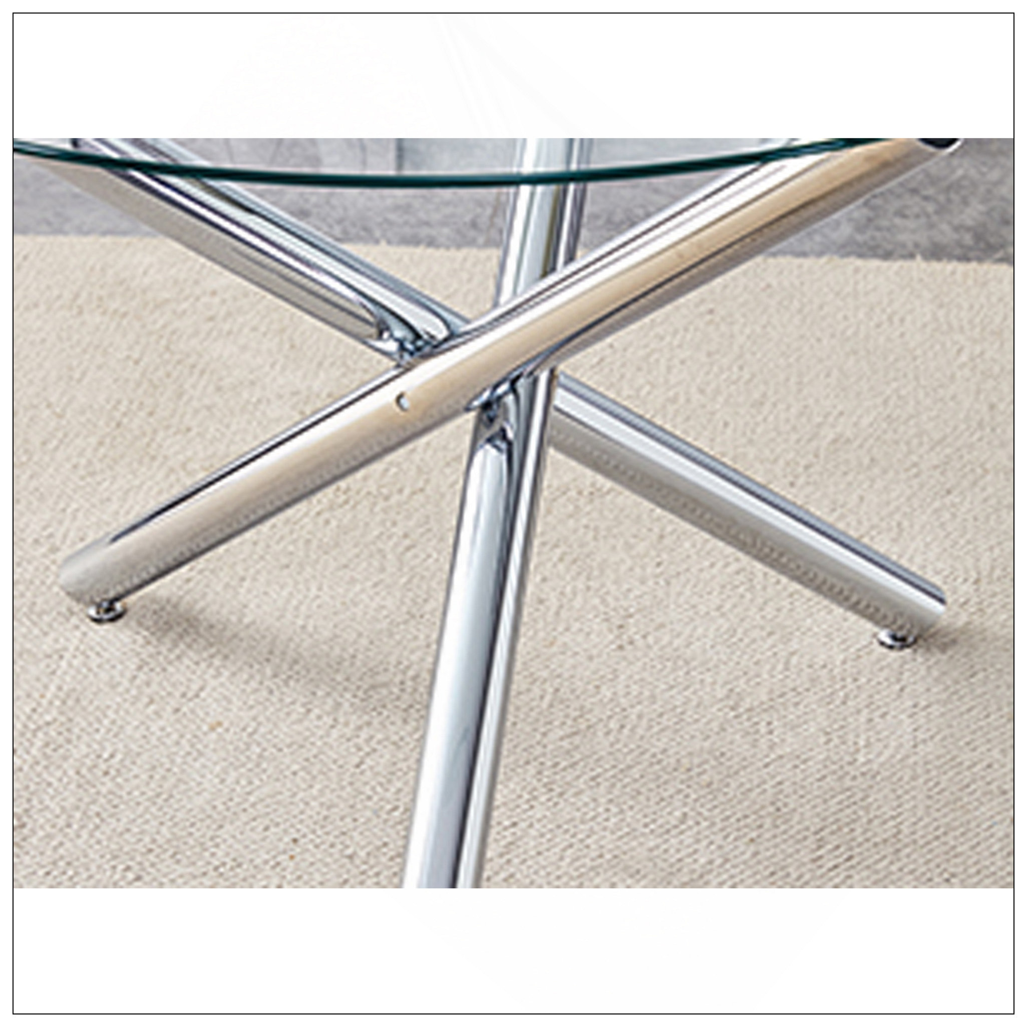 Wrought Studio™ 42-Inch Glass Round Table.Modern And Simple, Stylish ...