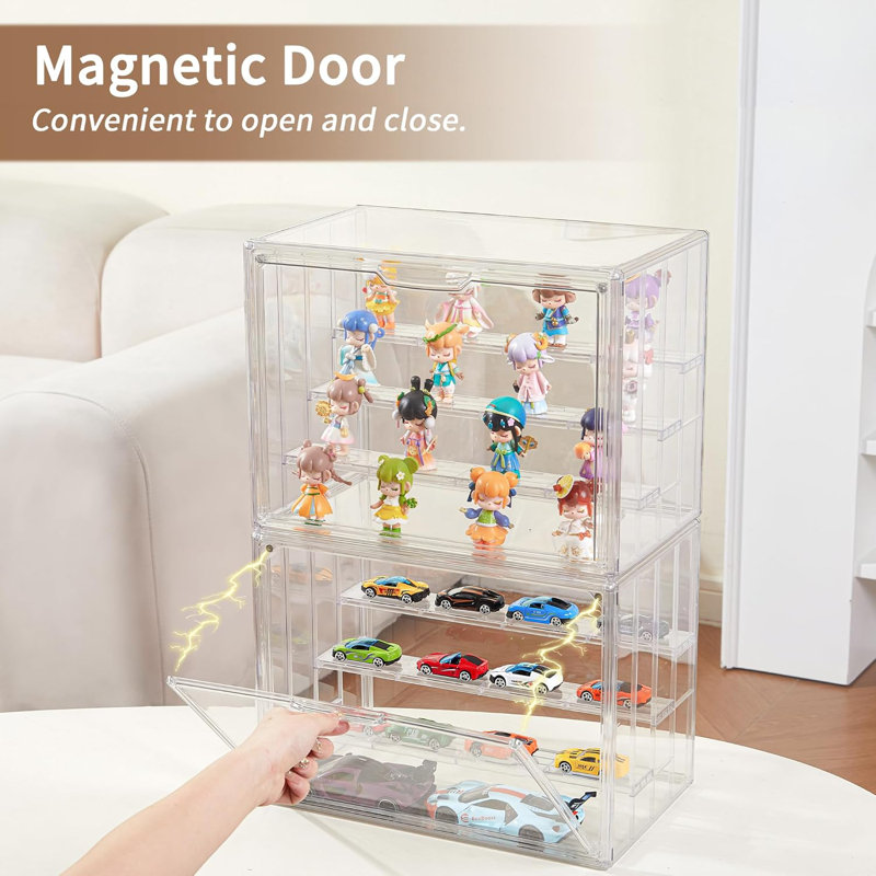CHUANGWENYI Display Case For Collectibles 4 Layer Updated Adjustable ...