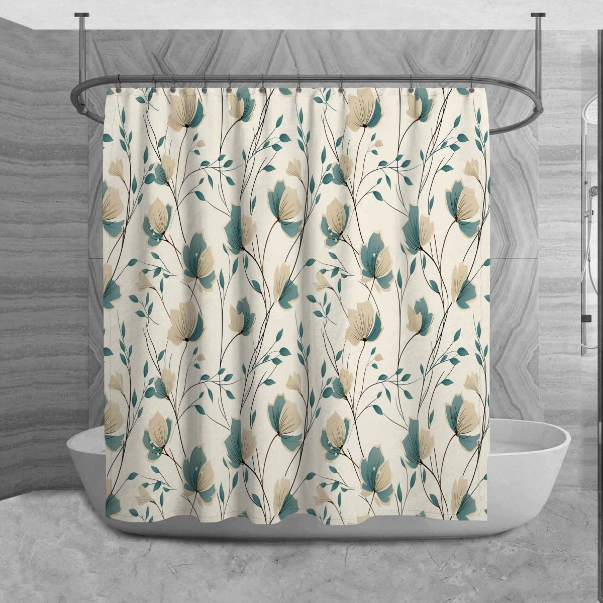 East Urban Home Rionach Floral Shower Curtain | Wayfair