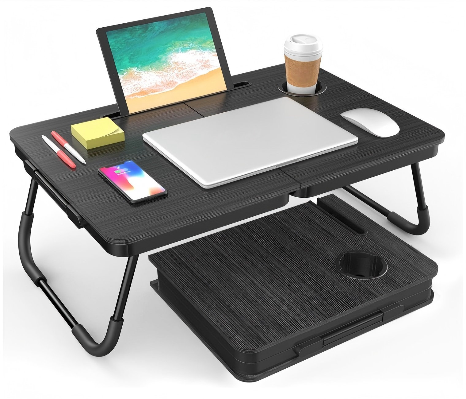 Inbox Zero Portable Foldable Laptop Desk For Bed And Couch, Adjustable ...