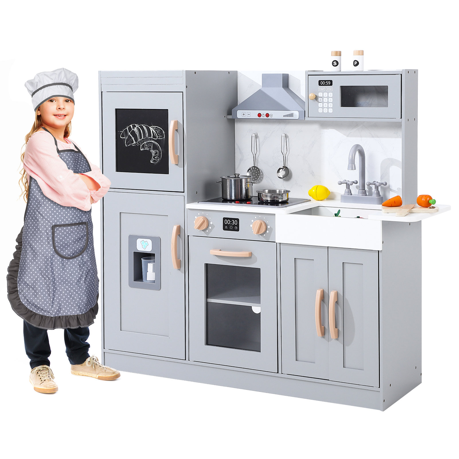 Fashionwu 20 Piece Wooden Play Kitchen Set & Reviews | Wayfair
