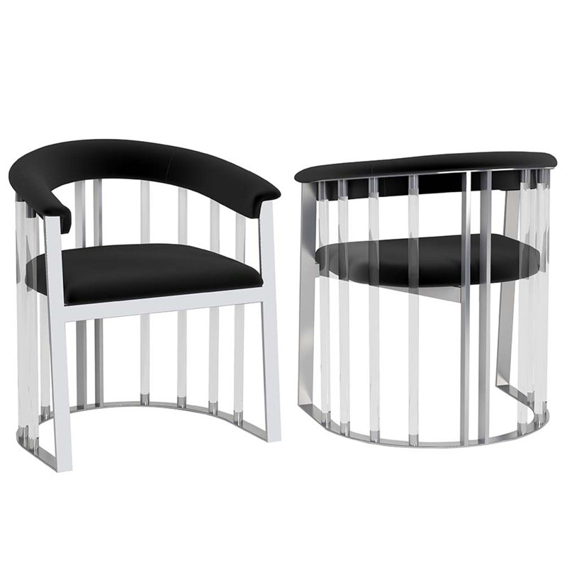 Orren Ellis Kertis Contemporary Steel & Solid Acrylic Arm Chair | Wayfair
