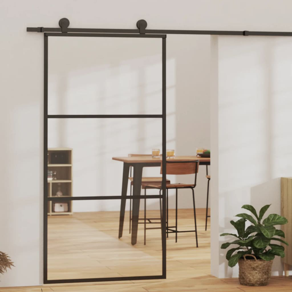 VidaXL 80.7'' Glass without Installation Hardware Kit Barn Door | Wayfair