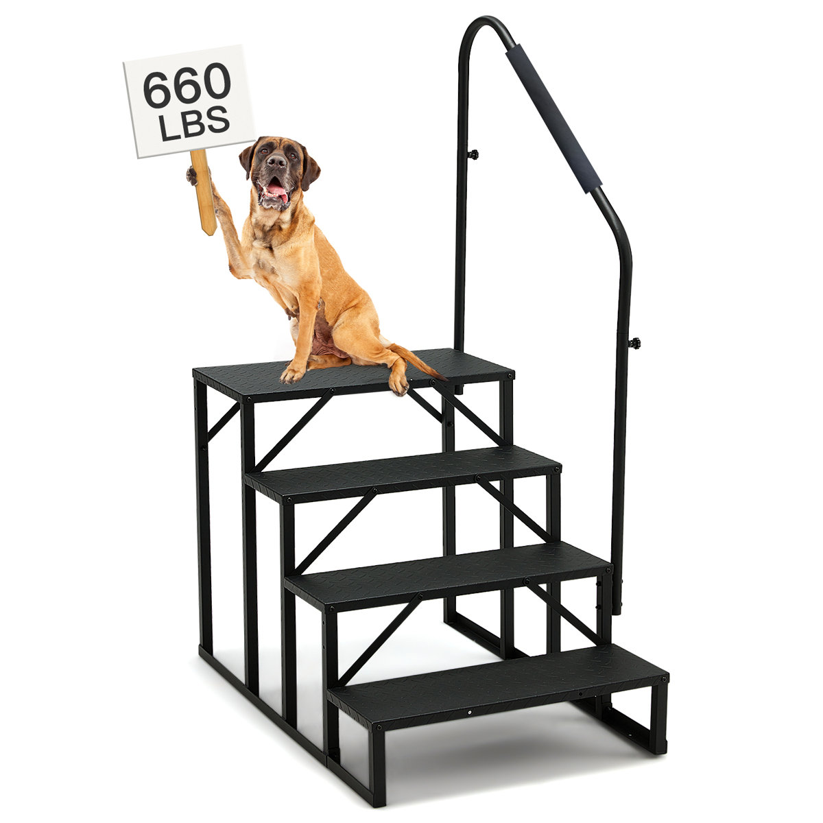 EROMMY 25.8"D Rv Steps With Handrail, Metal Mobile Home Stairs With ...