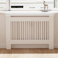 LUVODI Wooden High Radiator Cover Wood Cabinet Grey Large Horizontal ...