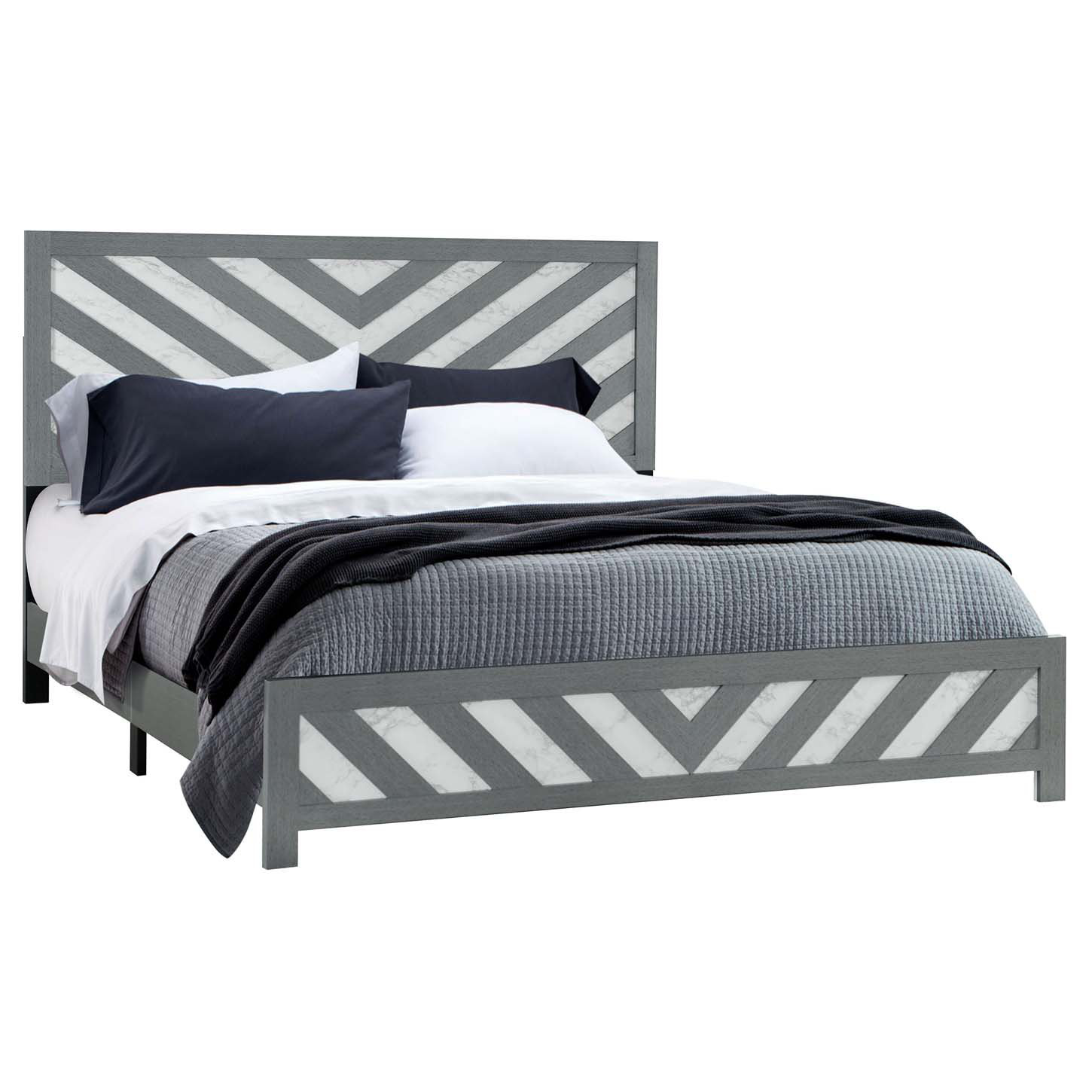 Mercer41 Modern Design Chevron Pattern Bed Frame | Wayfair