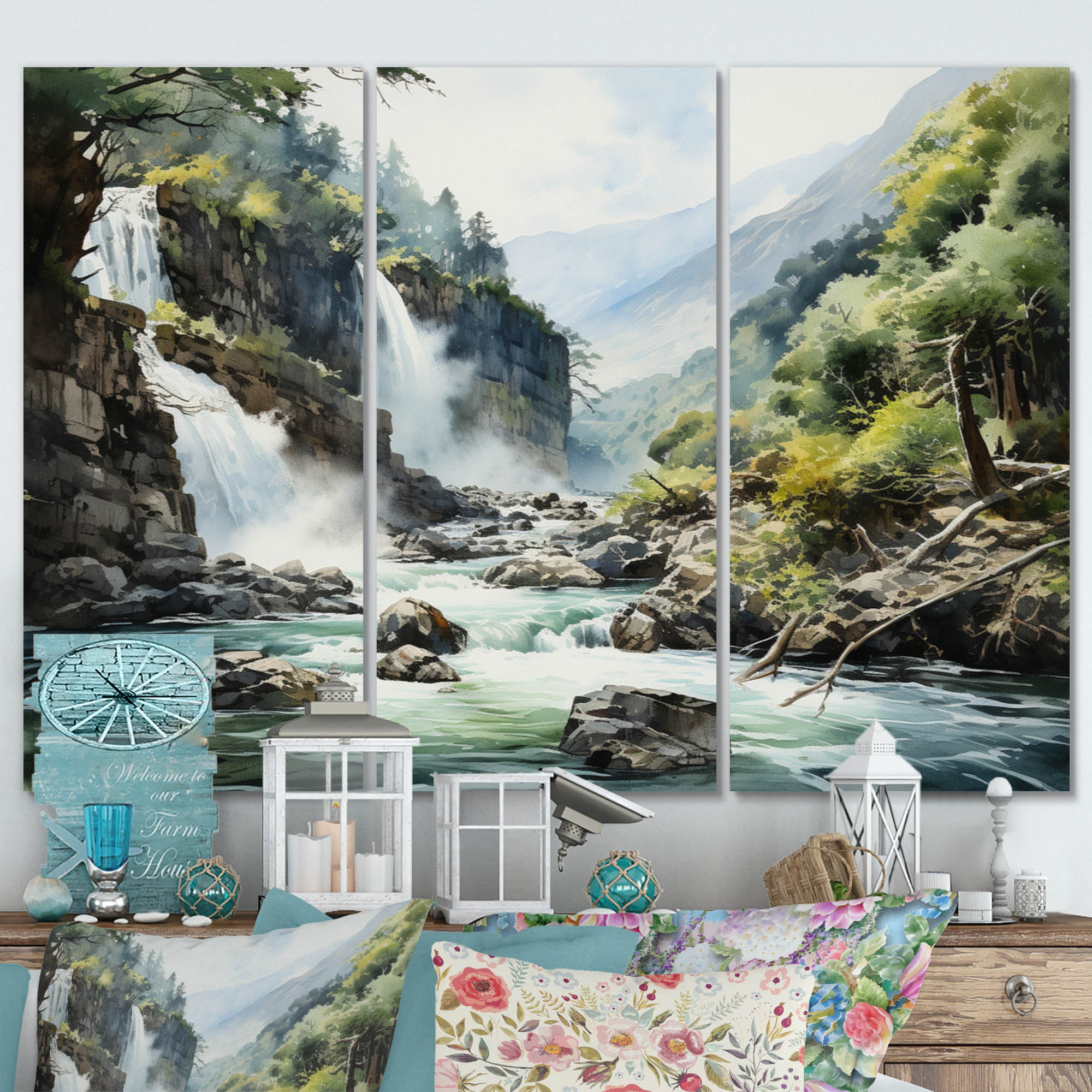 Millwood Pines Cascading Dreams Columbia River - Landscapes Metal Wall ...