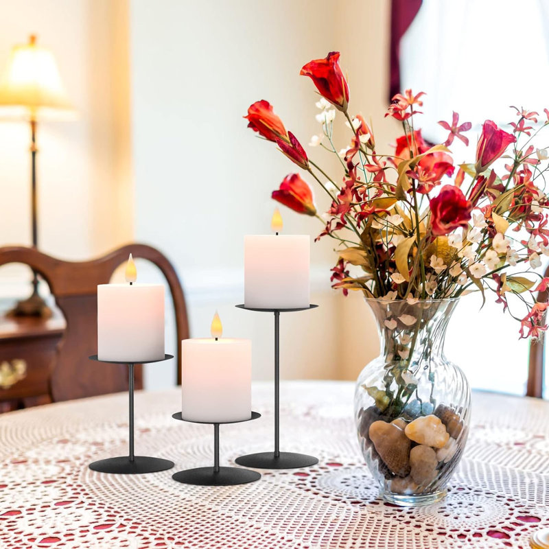Ebern Designs Pillar Candle Holders Stand for Candles | Wayfair