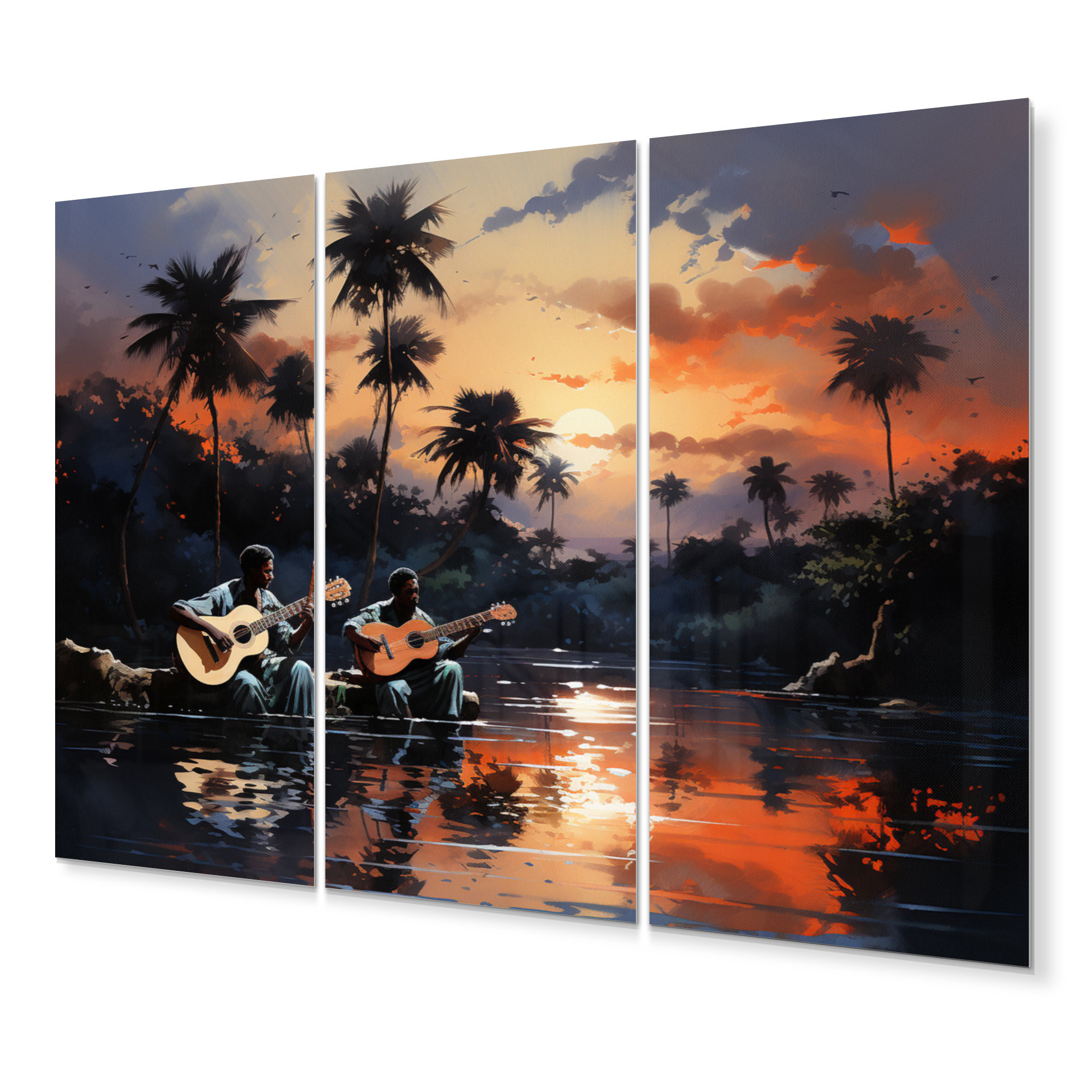 Design Art African Serenading The I On Metal 3 Pieces Print | Wayfair