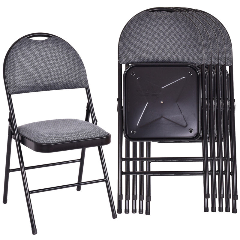Costway Fabric Padded Office Folding Chairs Folding Chair Set & Reviews ...
