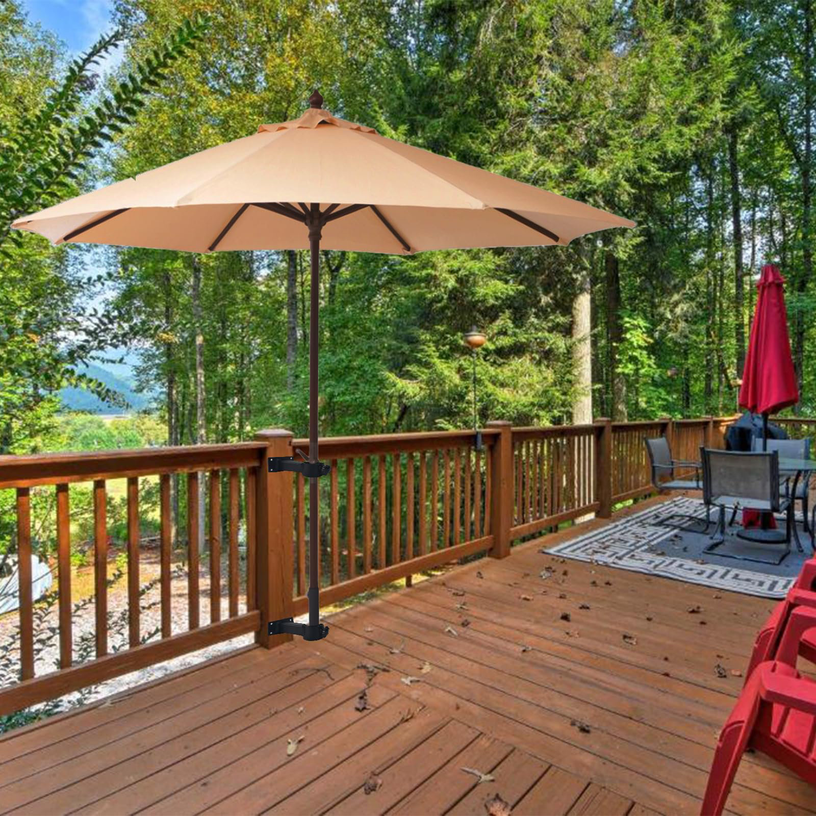 Arlmont & Co. Heavy Duty Adjustable Metal Umbrella Clip Bracket For ...