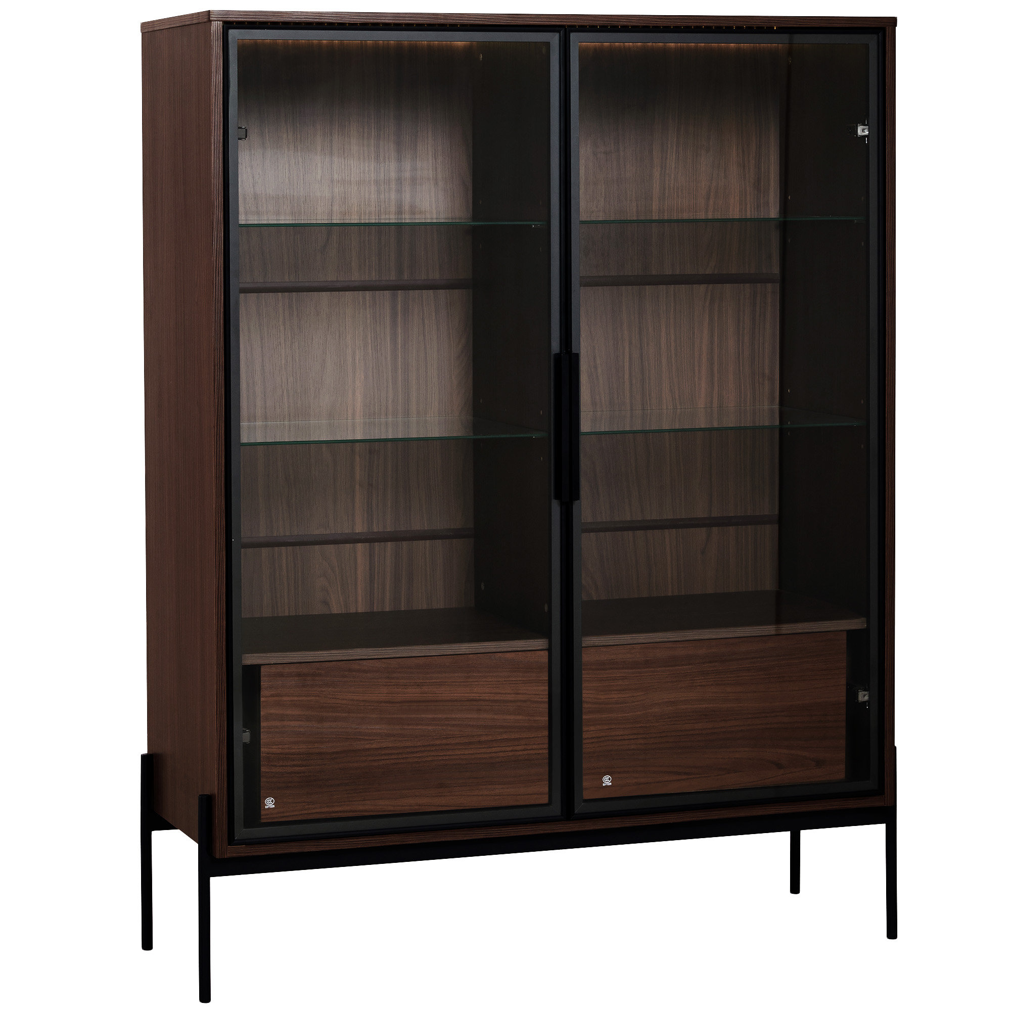 Latitude Run® 51.2'' Tall Lighted Display Cabinet With Tempered Glass ...