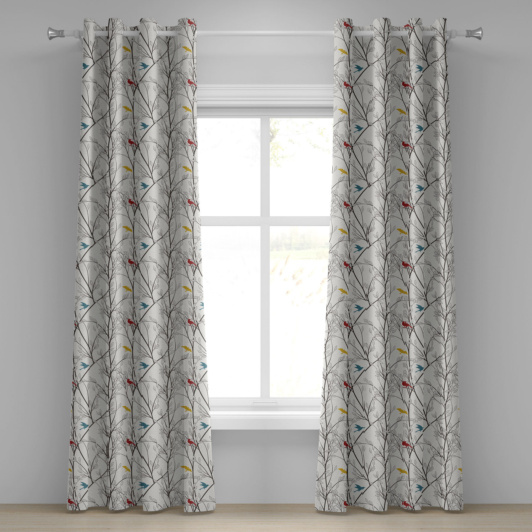 Dakota Fields Nature Grommet Curtain Decorative 2-Panel Window Drapes ...