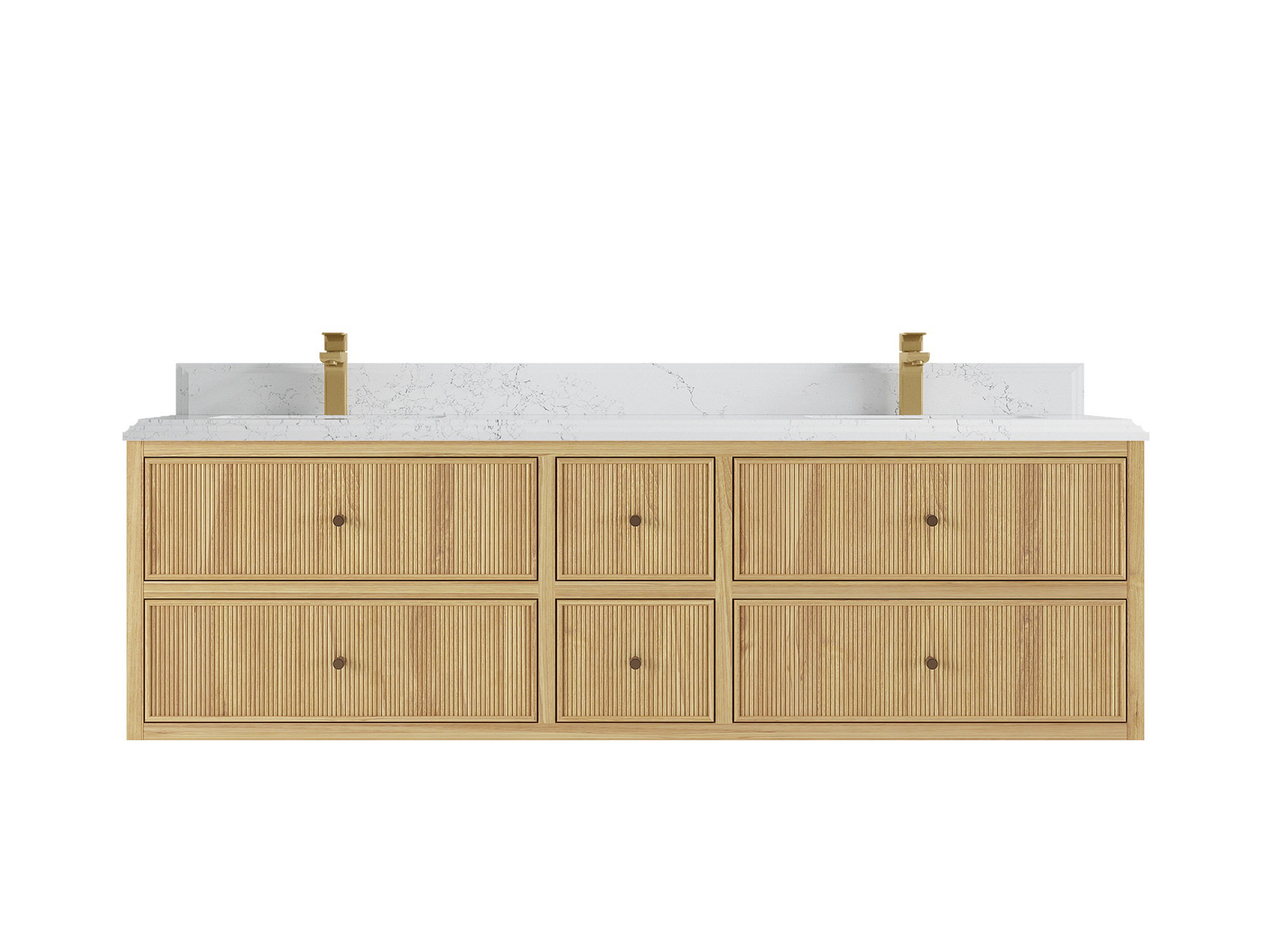 Willow Collections Sonoma Floating Teak 72'' Double Bathroom Vanity ...