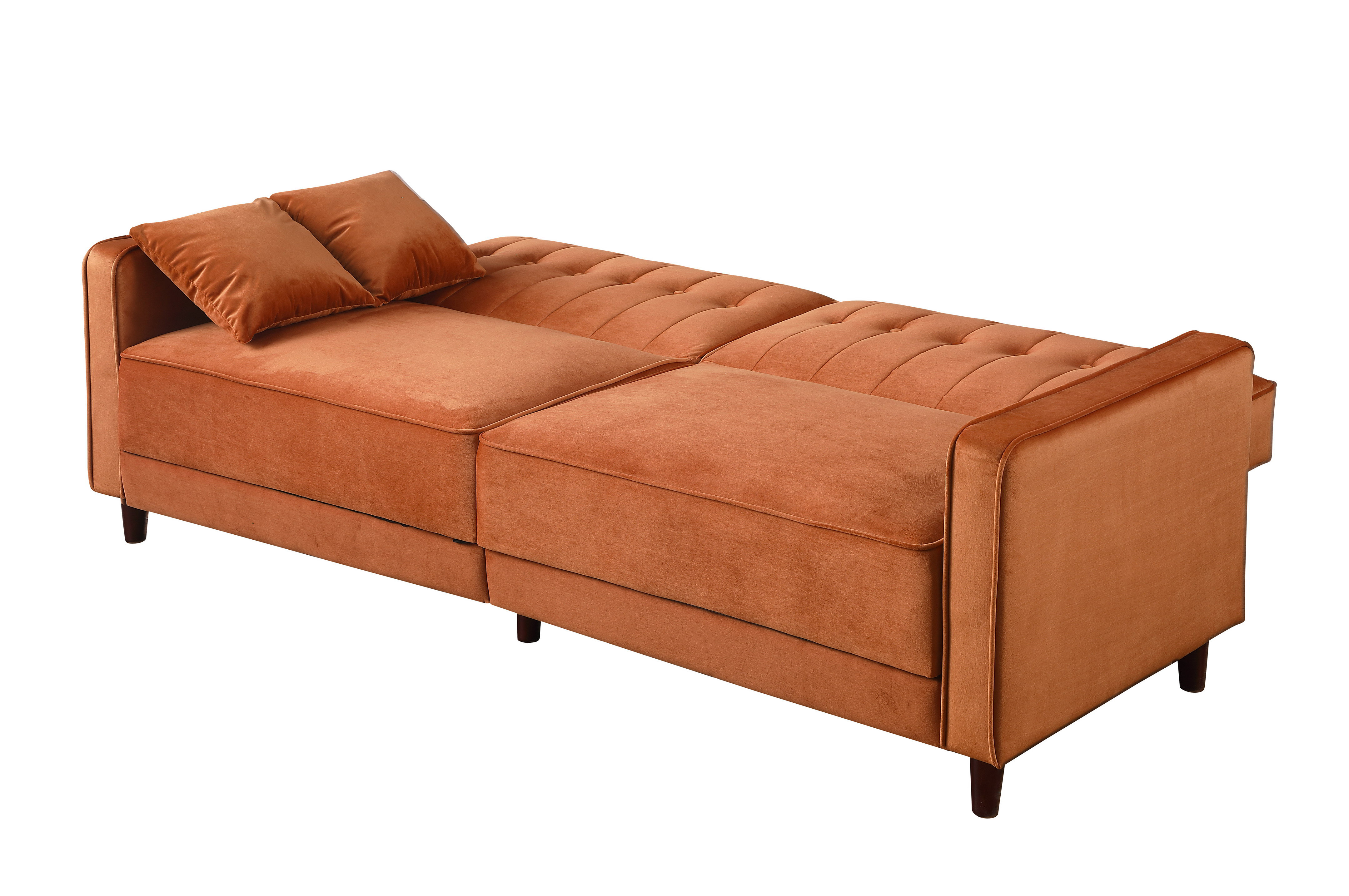 Ebern Designs Izzabela 81.5'' Velvet Square Arms Convertible Sofa Bed ...