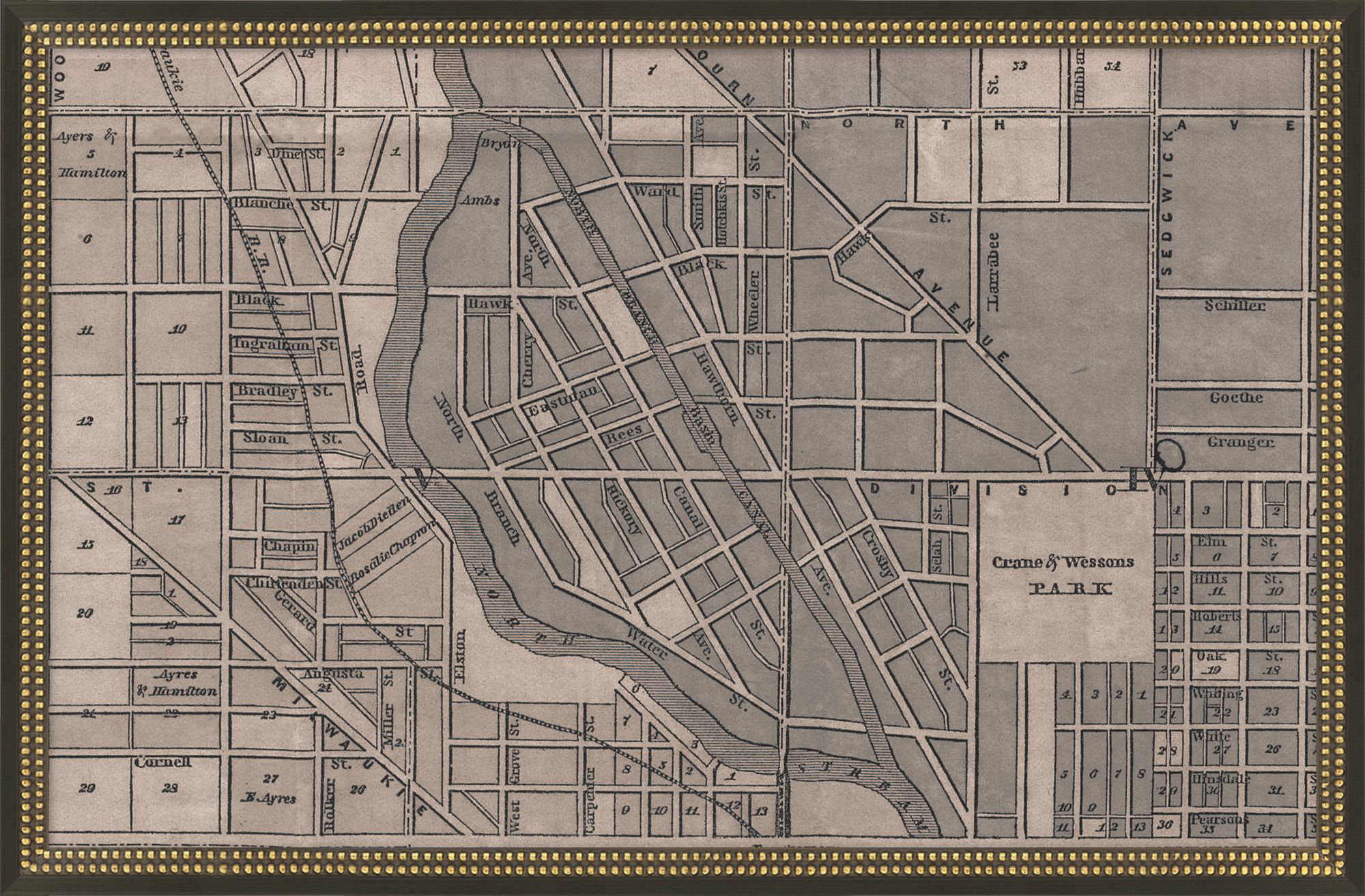 Wendover Art Group Chicago Vintage Grid Map B - Wayfair Canada