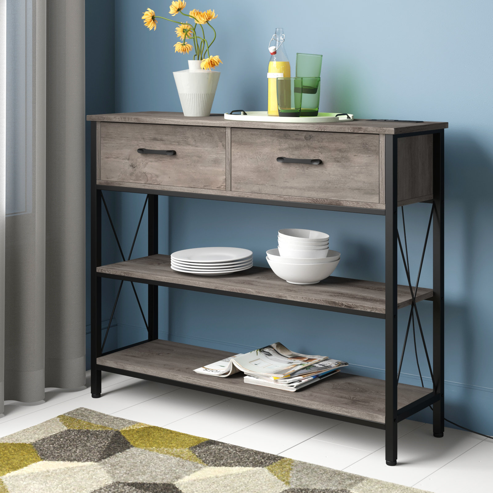 Wade Logan Console Besuglow avec ports et prises USB et Commentaires ...