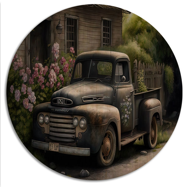 Wildon Home® Vintage Car At The Barn On Wood Print - Wayfair Canada