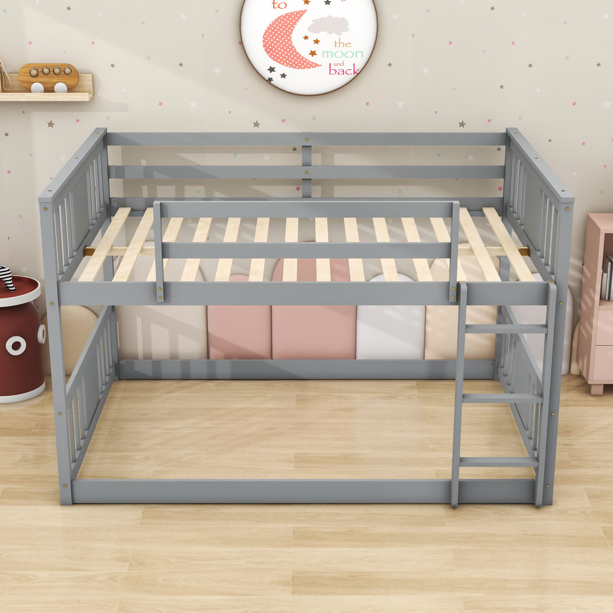 Harriet Bee Lit superposé double en bois avec garde-corps et échelle - Wayfair Canada