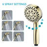 Silodo Handheld shower head with hose High-pressure shower head, gold ...