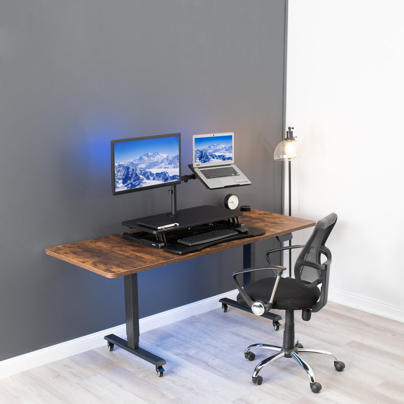 VIVO 32" Standing Desk Riser with 13" to 32" Monitor Mount + Laptop ...