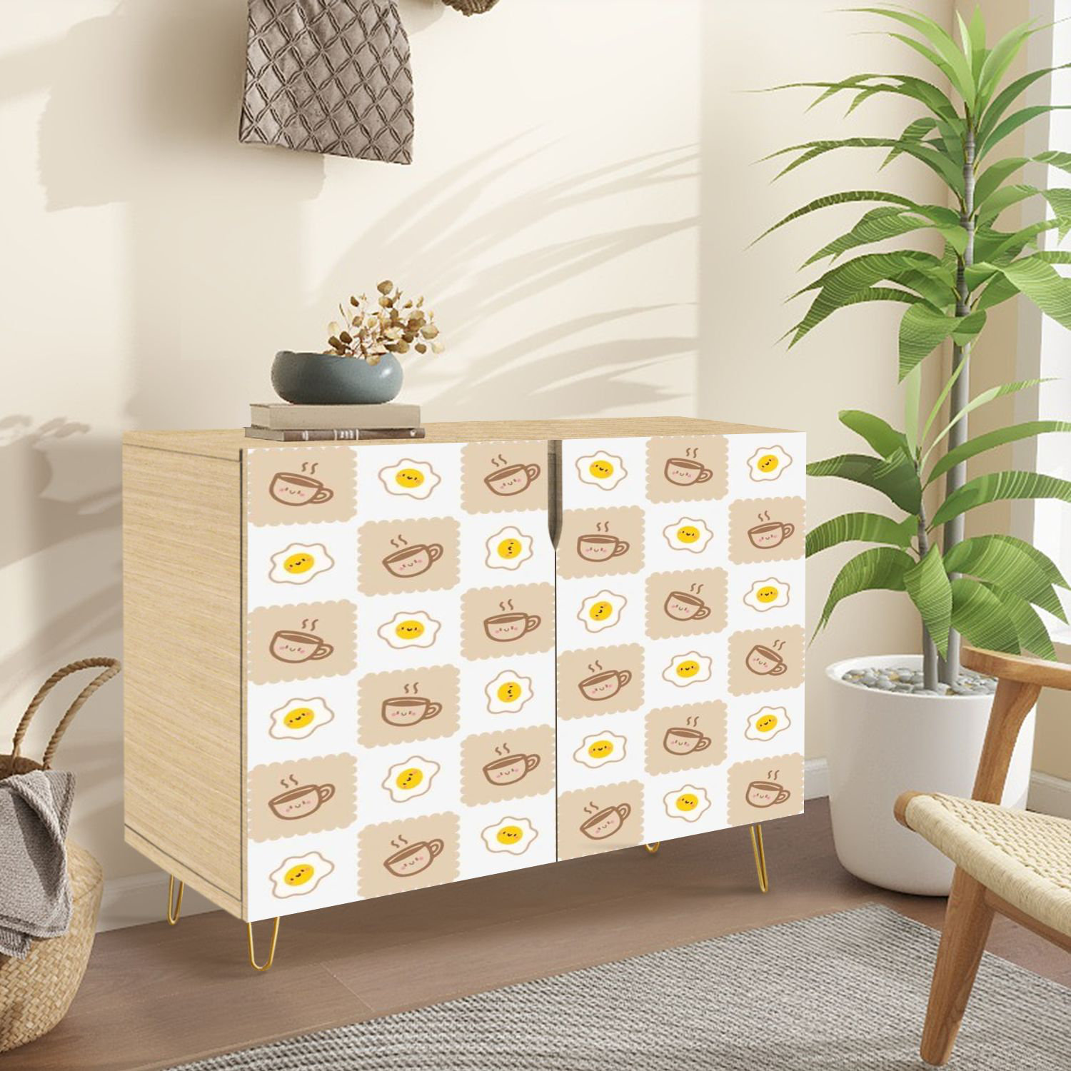East Urban Home Sideboard Buffet Cabinet with Storage Cute Coffee Cup ...