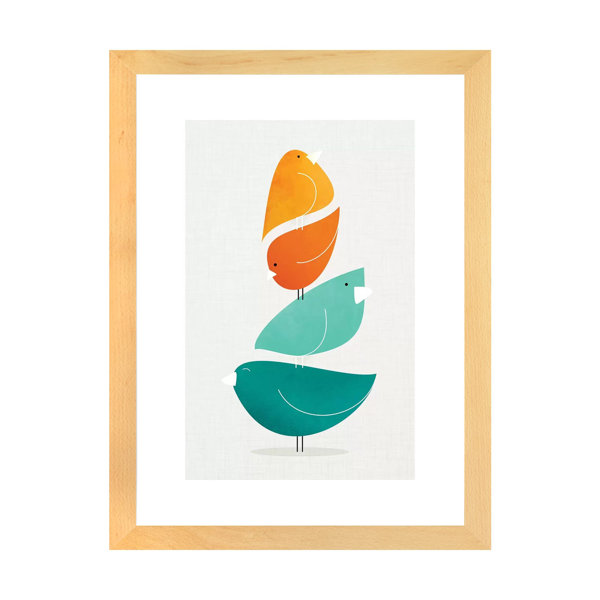 Bless international Bird Stack II Framed by Modern Tropical Print | Wayfair