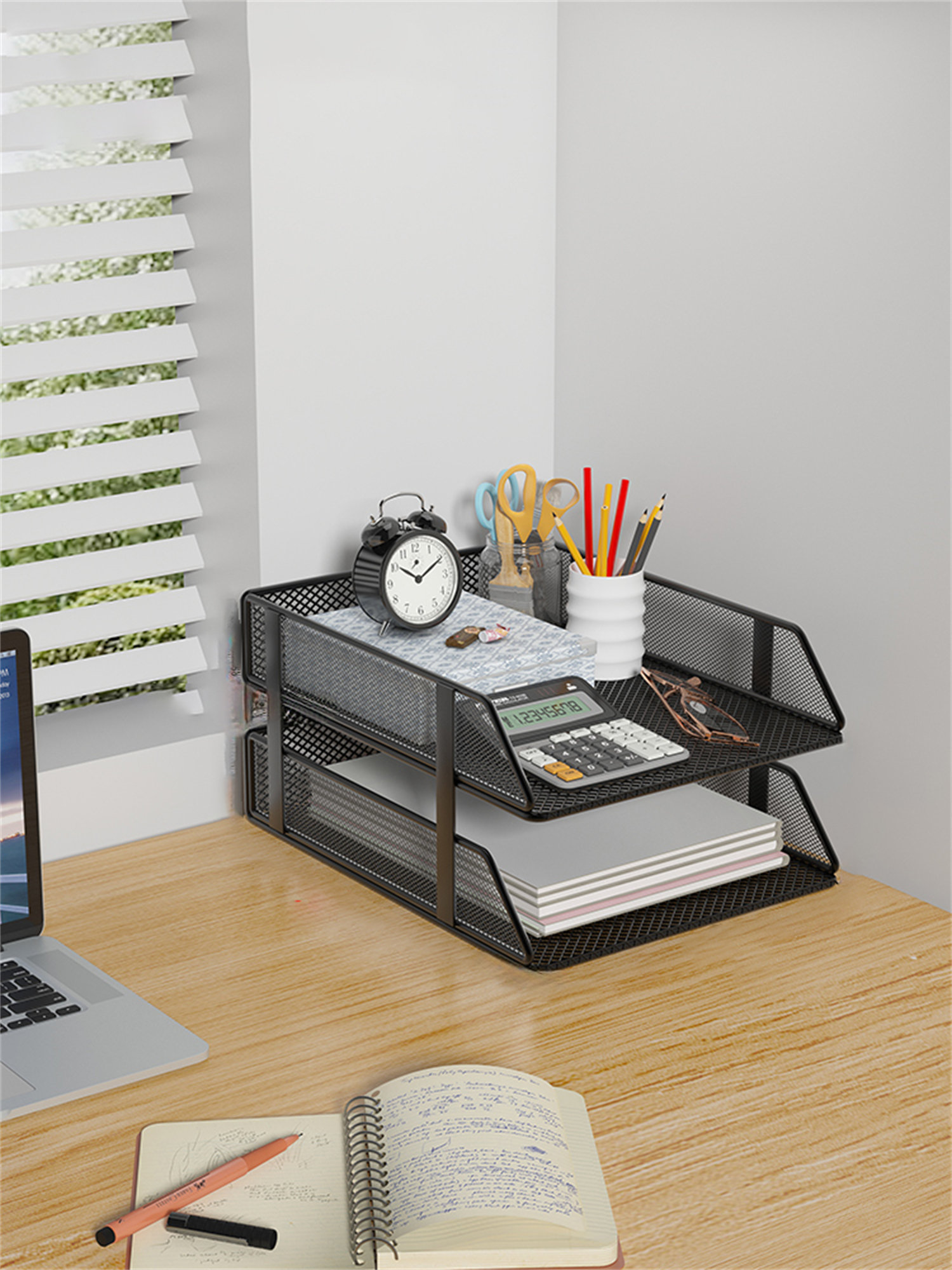 Inbox Zero Office Desk Organizer Shelf, Document Storage Box, Multi ...